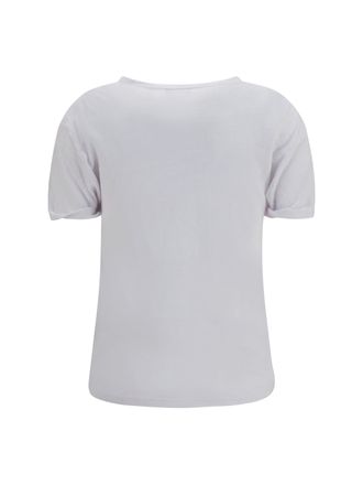 Isabel Marant Womens Koldia Logo T-Shirt White Linen T-Shirts And Polos
