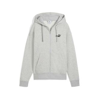 Puma Hoodie confort zipp&eacute; &agrave; petit logo N&deg; 1 ESS Femme, V&ecirc;tements, Gris, XXS