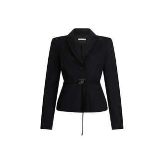Liu Jo Femme, Vestes, Noir, Taille: 36 FR Veste avec Ceinture de Marque