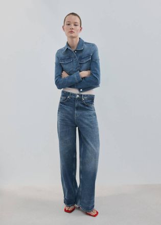 Mango Veste jean poches bleu moyen - Femme - XXS - MANGO