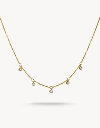 Thomas Sabo cha&icirc;ne avec zirconias blancs en or jaune, blanc-Dor&eacute;