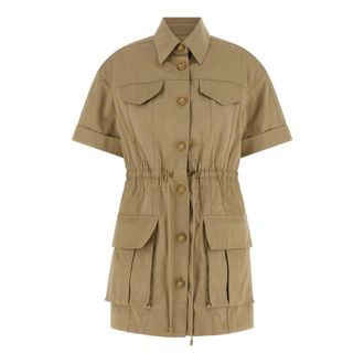 Balmain Femme, Robes, Beige, Taille: 34 FR Four Pocket Button Dress