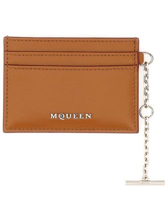 Alexander McQueen Leather Card Case - Buff