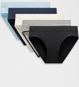 lululemon Culotte bikini UnderEase taille mi-haute Lot de 5 pour Femmes - Noir/&Eacute; - Taille XL