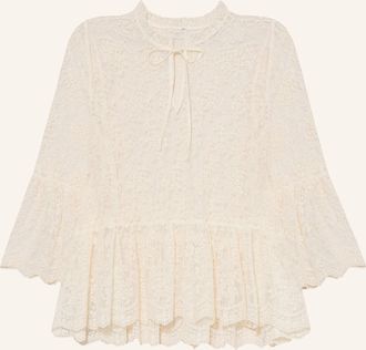Milano Milano Italy Blusenshirt Aus Spitze Mit 3/4-Arm weiss