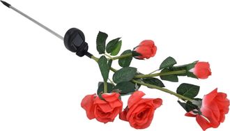 CHICIRIS Solar-Pfahllichter, Hellere Solarblumen, Intelligente Lichtsteuerung, Wasserdicht, Verstellbare Stiele, f&uuml;r Gartendekorationen (Rot)