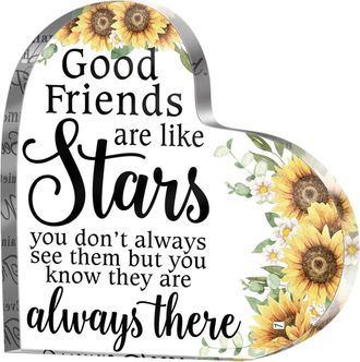 Generic Zeichen der Freundschaft f&uuml;r Frauen, inspirierendes Ornament, Schreibtischdekoration in Herzform aus Acryl, Freundschaftsschilder f&uuml;r Damen, transpare