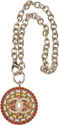 Chanel Halskette - Chanel Multicolor Leather CC Pendant Chain - Gr. unisize - in Mehrfarbig - f&uuml;r Damen