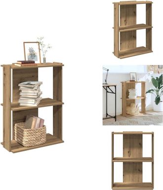 vidaXL Bücherregal 3 Böden Artisan-Eiche 60x30x80 cm Holzwerkstoff - Bücherregal - Bücherregale - Bücheraufbewahrung - Bücherschrank