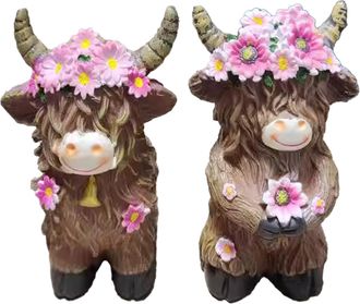 Generic Hochland-Kuhfigur, Hochland-Kuhfigur, Kuhfigur aus Kunstharz, Dekoration f&uuml;r Hof, Tischdekoration, Bauernhof, multifunktionale K&uuml;che, Dekoration von H