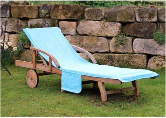 Heimtexland Liegestuhlauflage Petrol blau 200x70 cm 100% Baumwolle weicher Frottier Schonbezug Gartenliege hautsympathisch saugfähig Ökotex geprüft Typ436