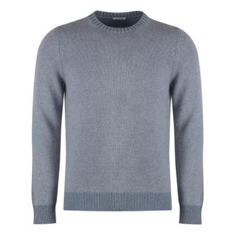 Malo Luxuri&ouml;ser Cashmere Pullover mit gerippten Kanten - - Knitwear - Herren - Blau - 4XL