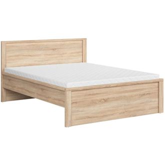 PEGANE Lit adulte 160x200 coloris ch&ecirc;ne Sonoma - Longueur 208 x Largeur 168 x Hauteur 50-100 cm
