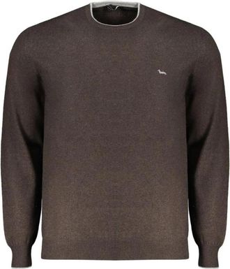Harmont & Blaine Kaschmirpullover mit Kontrastdetails und Stickerei - - Knitwear - Herren - Braun - S