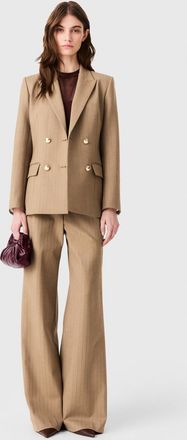 Maje Veste De Tailleur Crois&eacute;e - Beige - Taille 34 - Maje