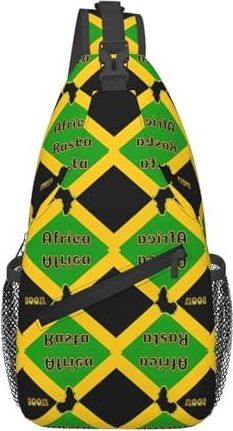 Generic Grande F&ecirc;te Nationale De La Jama&iuml;que Racines Africaines Sacoche Bandouliere L&eacute;ger Sling Bag D&eacute;contract&eacute; Sac Poitrine Pour Cyclisme Homme Sport