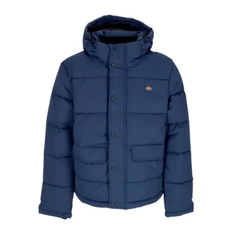 Dickies Homme, Vestes, Bleu, Taille: S Doudoune Bleue avec Capuche Amovible