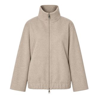Liviana Conti Giacca in Panno Cashmere Leggero - Femme - Pulls - Beige - Taille: 38 FR