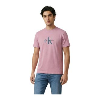 Calvin Klein Jeans Homme, Tops, Rose, Taille: L T-shirt imprim&eacute; &agrave; manches courtes et col rond