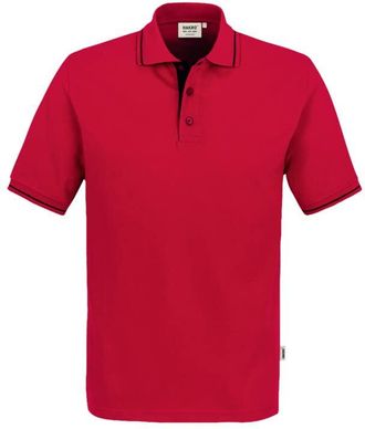 HAKRO Polo-Shirt Casual - 3-Loch Knopfleiste - 803 - rot/schwarz - Gr&ouml;&szlig;e: XXL