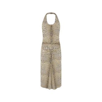 Roberto Cavalli Femme, Robes, Multicolore, Taille: 38 FR Robe Midi Imprim&eacute; Jaguar Pop