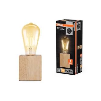 Osram Tischleuchte 1906 Edison E27 2,5W, 2400K, Holz braun, 220 lm, Vintage-Stil, austauschbar
