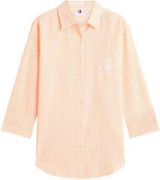 Tommy Hilfiger Chemise longue ray&eacute;e &agrave; logo brod&eacute;