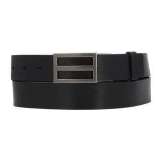 Kazar Schwarzer Lederg&uuml;rtel mit silberner Schnalle - - Accessories - Herren - Schwarzk - 90 CM