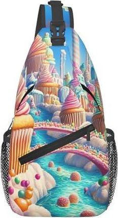Generic Candy Land Wonderland Sac &agrave; bandouli&egrave;re de voyage pour homme Sac &agrave; dos de randonn&eacute;e