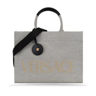 Versace Damen Schultertasche mit Lederelementen - - Bags - Damen - Grau - ONE SIZE