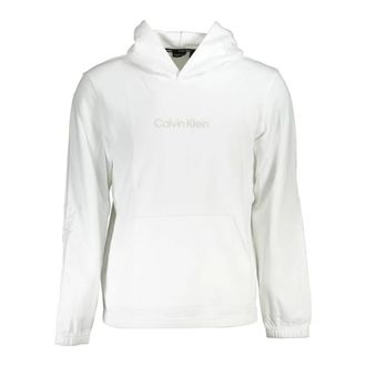 Calvin Klein Homme, Sweatshirts et sweats &agrave; capuche, Blanc, Taille: XL Sweat &agrave; Capuche Blanc Manches Longues Imprim&eacute;