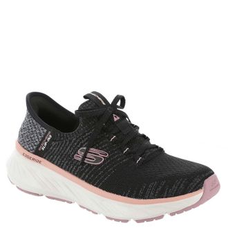 Skechers Damen Edgeride Impression Sneaker, Black Knit/Pink Trim, 37.5 EU