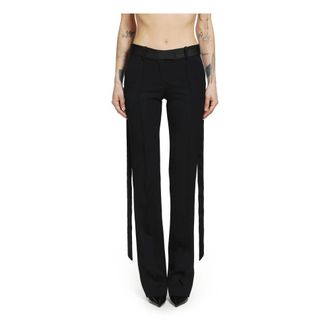 The Attico Wool Gabardine Long Pant - - Trousers - Damen - Schwarzk - 3XS
