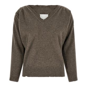 Maison Margiela Femme, Pulls, Brun, Taille: 42 FR Lived-In Jersey