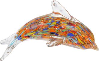 SOLUSTRE FOMIYES Glasstatue Delfin Tischdekoration Kreative Glaskunst aus Kunstglas Kompakte Flur und Wohnzimmerschmuck Geschenk f&uuml;r Zuhause und B&uuml;ro