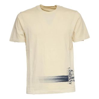 C.P. Company T-Shirt mit Logo-Print aus Baumwolle - - Tops - Herren - Beige - M