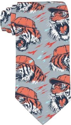 Generic Casquettes De Baseball Angry Tigers Cravate Élégante Cravate Homme Classique Cravates Hommes Pour Mariage Affaires Adultes