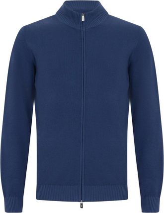 Fedeli Homme, Pulls, Bleu, Taille: M Cardigan &agrave; col montant