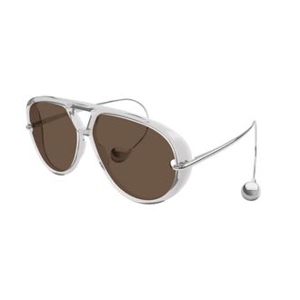 Bottega Veneta unisex, Accessoires, Gris, Taille: 63 MM Lunettes de soleil aviateur