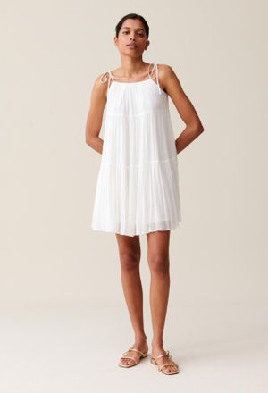 Claudie Pierlot Babydoll-Kurzkleid in Ecru
