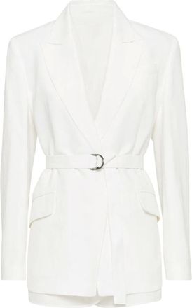 Brunello Cucinelli Femme, Vestes, Blanc, Taille: 38 FR Veste Blanche