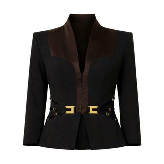 Elisabetta Franchi Femme, Vestes, Noir, Taille: 38 FR Blazers