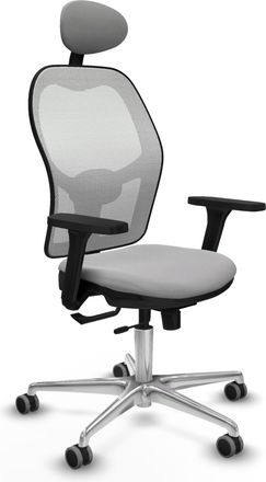 Piqueras y Crespo Ergonomischer Computerstuhl mit 3D-Armen, h&ouml;henverstellbarer Lendenwirbelst&uuml;tze und festem Kopfteil, ausgestattet mit Syncro/Traslack und injiziertem 