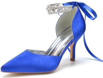 Miyoopark Femmes Confortables Chaussures De Mariée Fermé Soirée Pompes, M649 Bleu roi, 37.5 EU