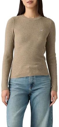 Levi's Rib Crew Sweater Pull-Over, Taupe Gris chin&eacute; B, L Femme