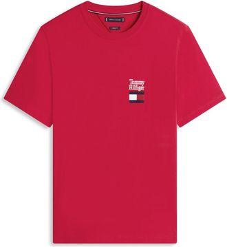 Tommy Hilfiger T-Shirt mit Flag-Stickerei in Jersey-Qualit&auml;t, Regular Fit in