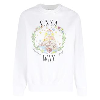 Casablanca Femme, Sweatshirts et sweats &agrave; capuche, Blanc, Taille: 36 FR Casa Way SweaT-shirt