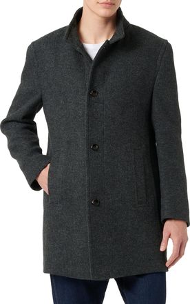 Bugatti Herren Mantel in einem recyceltem natural Stretch Wool-Mix Gewebe