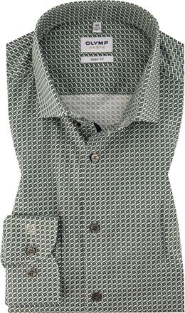 Olymp Herren Hemd grün gemustert