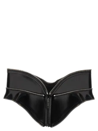 Alexander McQueen Womens Black Leather Regular Belt